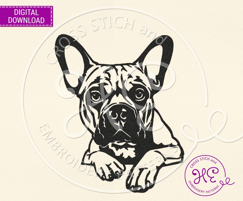 French Bulldog Embroidery Design Dog Embroidery Pattern for - Etsy