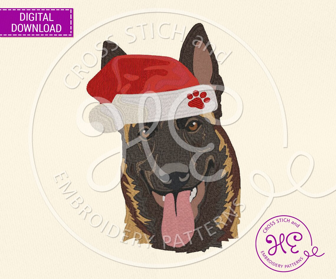 Christmas Dog Embroidery Designs Machine Embroidery Pattern - Etsy