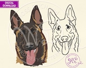 Belgian Malinois Embroidery Designs Machine Embroidery - Etsy
