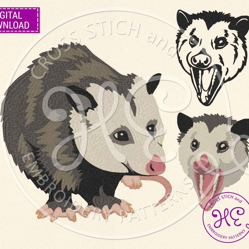 Opossum Embroidery Pattern - Etsy