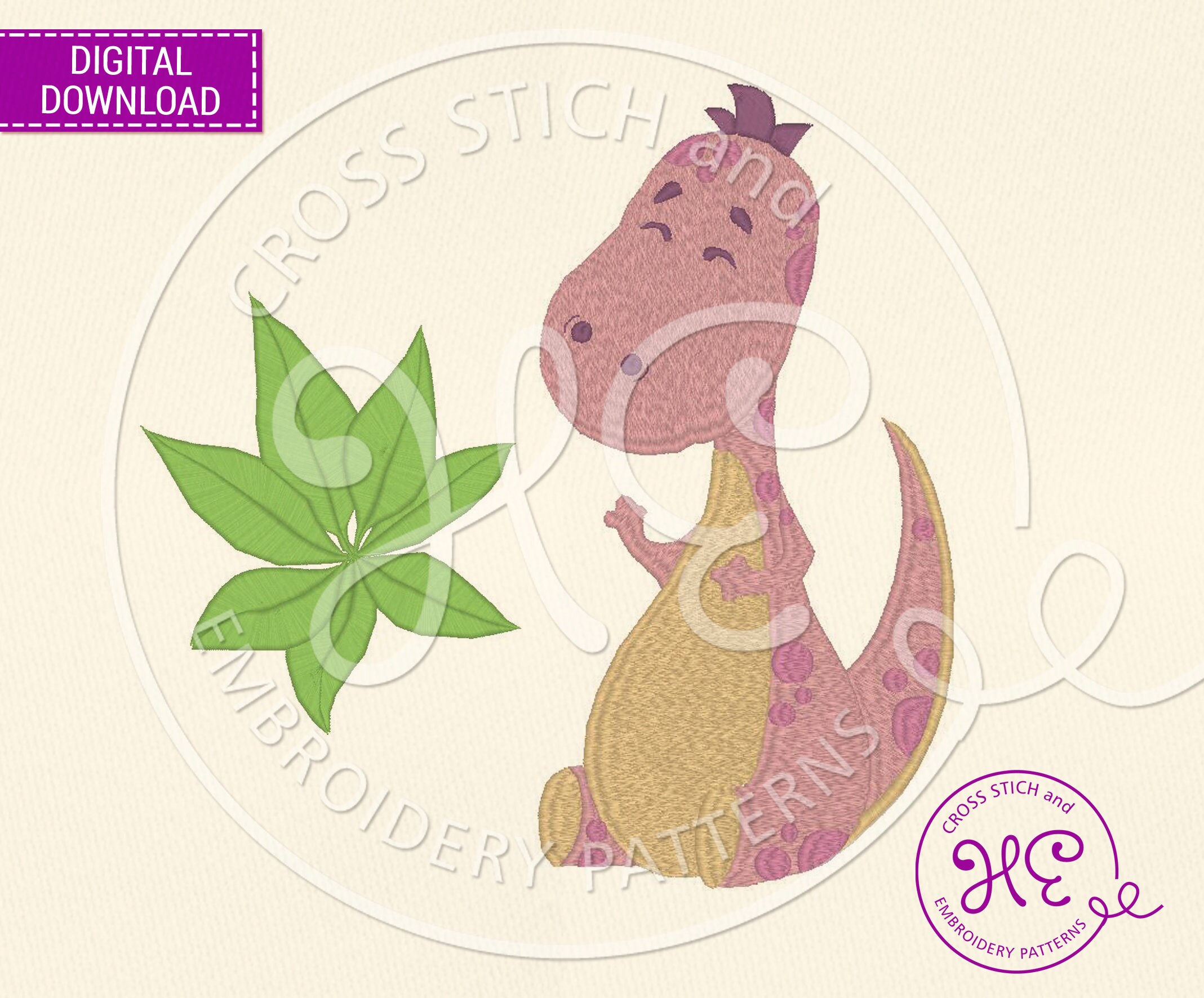 Dinosaur Embroidery Design Embroidery Pattern For Machine | Etsy
