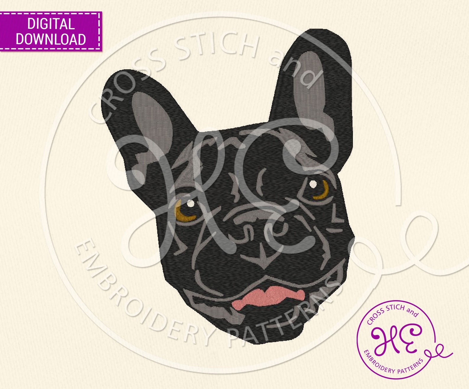 French Bulldog Embroidery Designs Embroidery Pattern for - Etsy