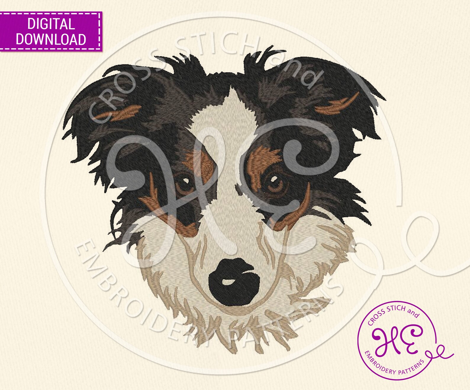 Australian Shepherd Embroidery Design Machine Embroidery - Etsy