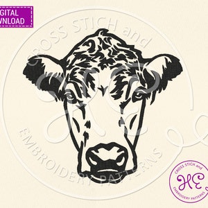 Cow Head Embroidery Design, Pattern for Machine, Download, Dairy ...