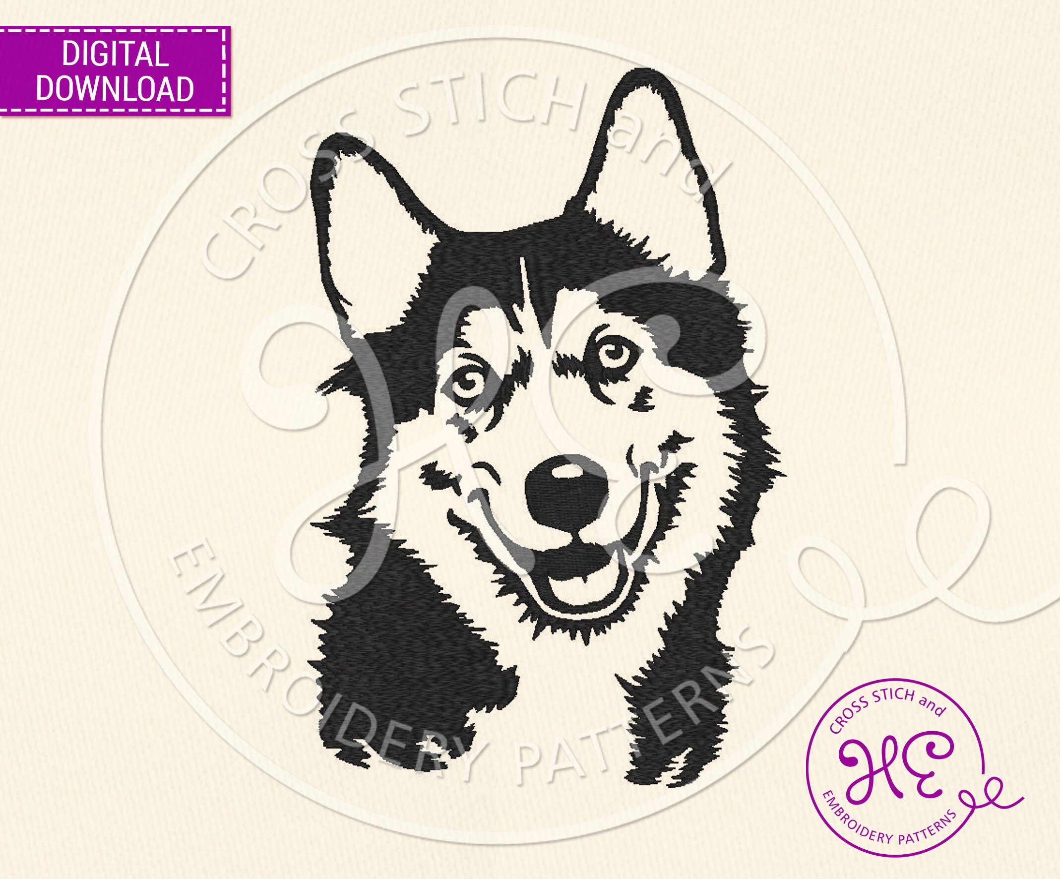 Siberian Husky Dog Embroidery Designs Machine Embroidery - Etsy