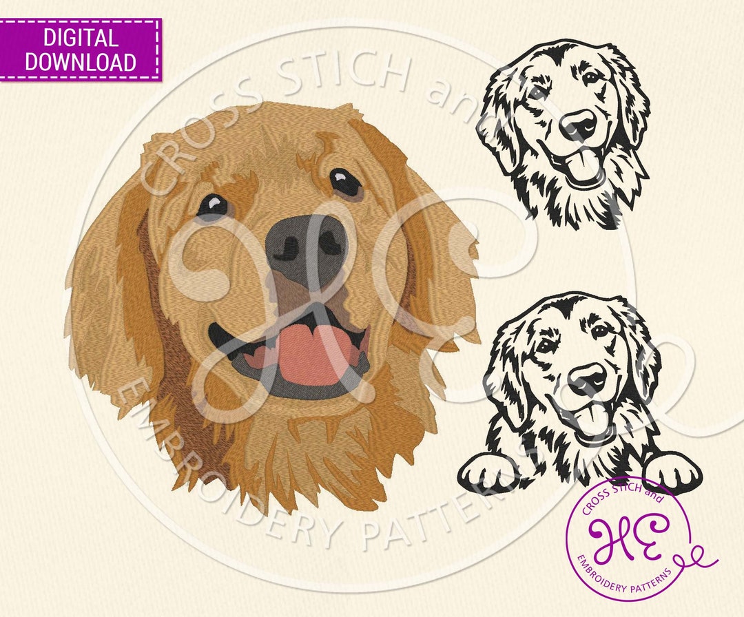 Golden Retriever Dog Embroidery Designs, Machine Embroidery Pattern ...
