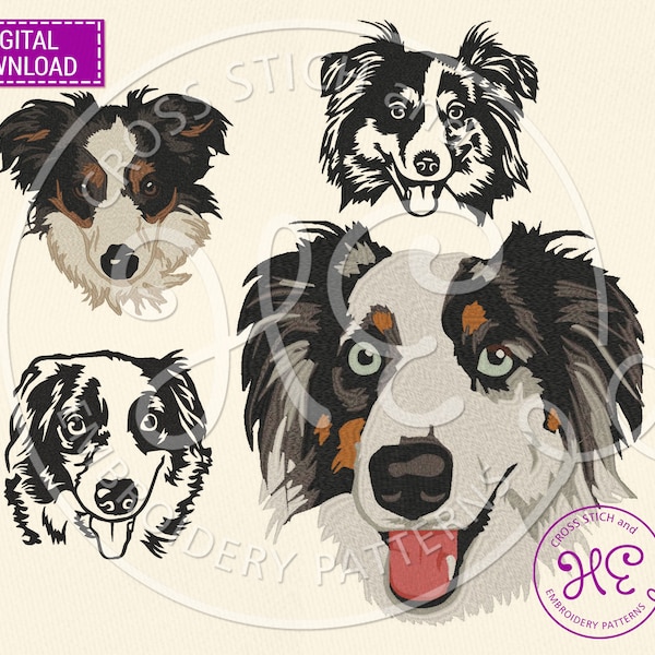 Australian Shepherd Dog Embroidery Design - Etsy