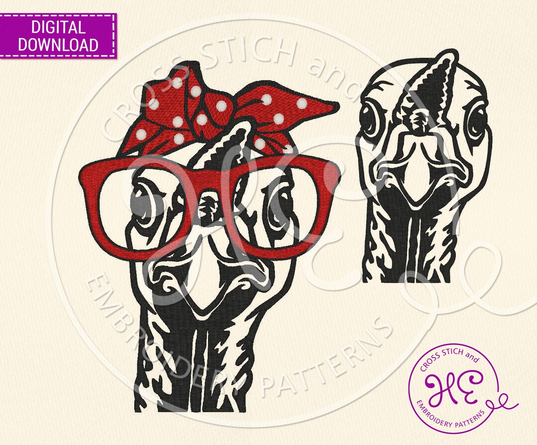 Turkey With Bandana Glasses Embroidery Design, Embroidery Pattern for ...