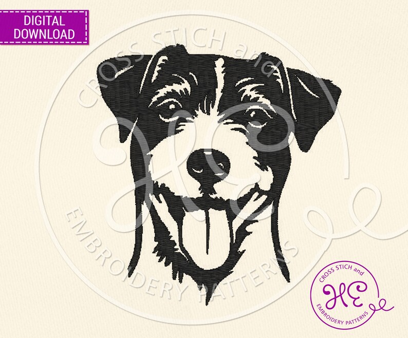 Jack Russell Terrier Dog Embroidery Pattern Machine - Etsy