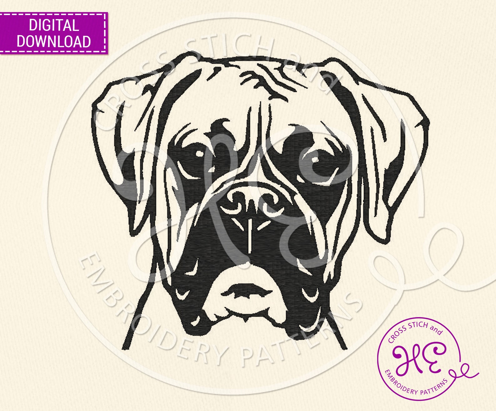Boxer Dog Embroidery Pattern, Machine Embroidery Designs, Download, Pet ...