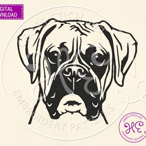 Boxer Dog Embroidery Pattern, Machine Embroidery Designs, Download, Pet ...