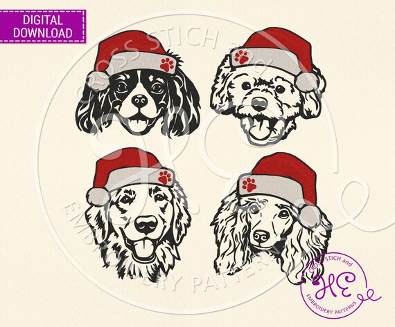 Christmas Dog Embroidery Design Machine Embroidery Pattern - Etsy Australia