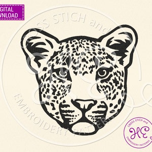 Leopard Head Embroidery Design, Machine Embroidery Pattern, Instant ...