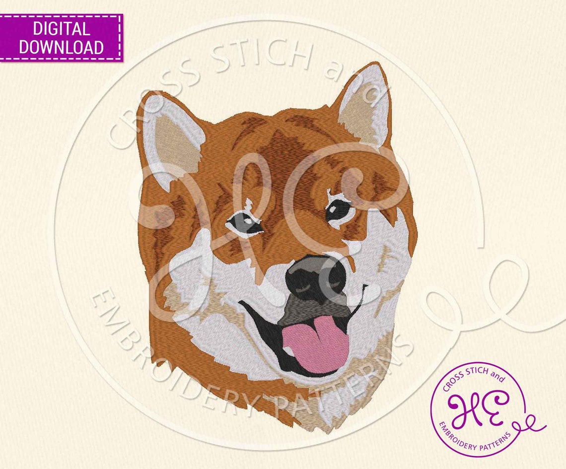 Shiba Inu Dog Embroidery Design Pattern for Machine - Etsy