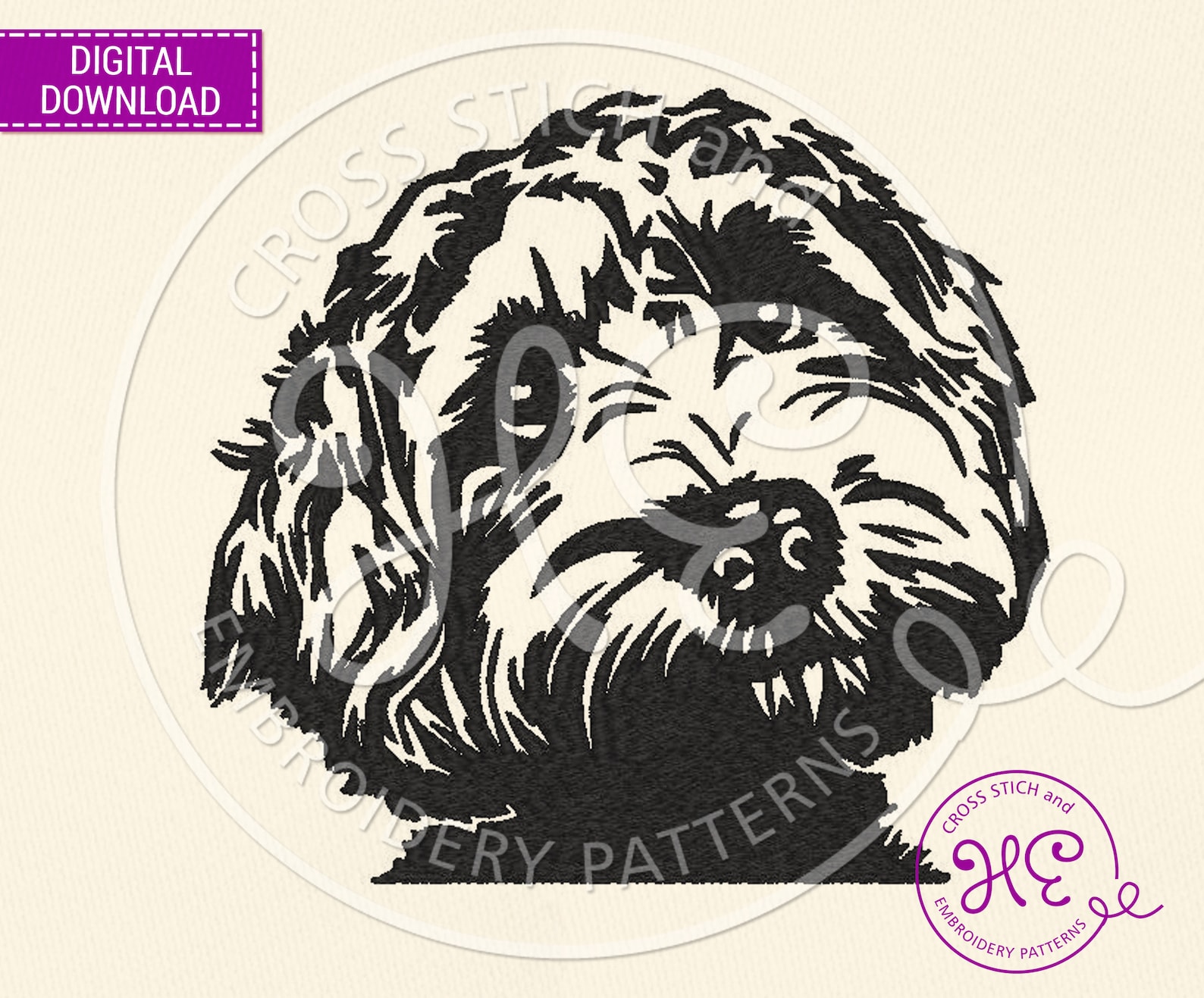 Labradoodle Dog Embroidery Designs Machine Embroidery | Etsy