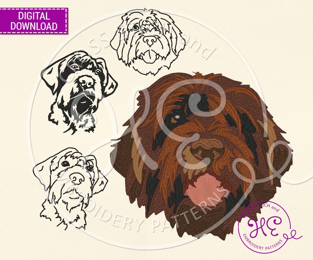Wirehaired Pointing Griffon Dog Embroidery Designs, Machine Embroidery ...