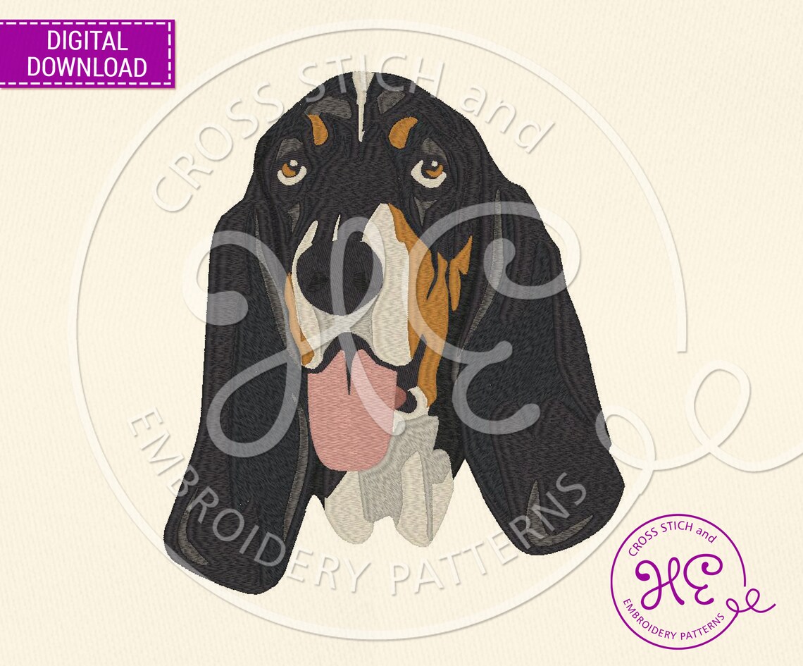 Basset Hound Embroidery Designs Pattern for Machine - Etsy