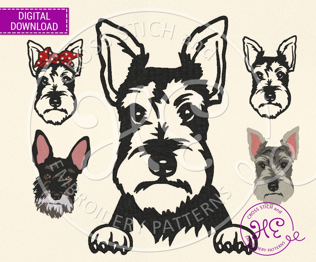 Miniature Schnauzer Embroidery Design, Machine Embroidery Pattern ...