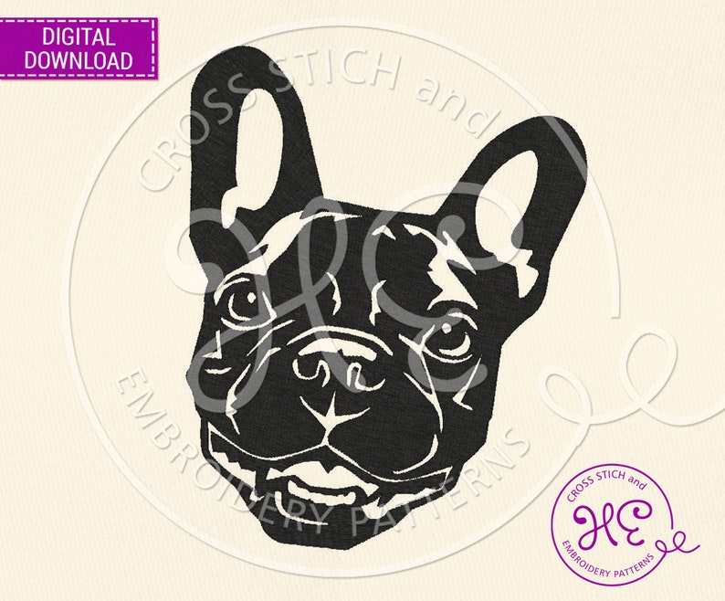 French Bulldog Embroidery Designs Embroidery Pattern for | Etsy