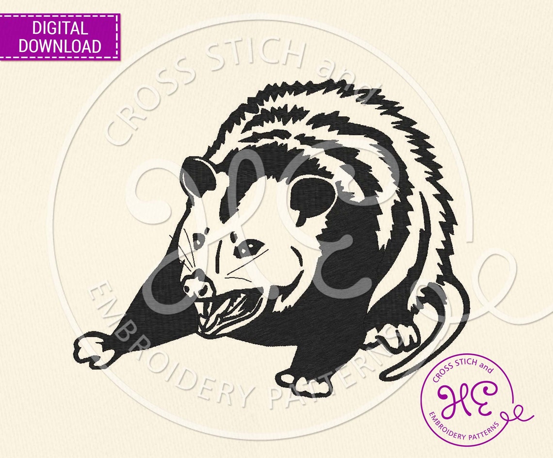 Opossum Embroidery Designs, Pattern for Machine, Download, Possum ...