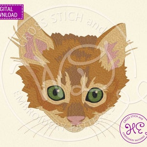 Orange Tabby Cat Embroidery Designs, Machine Embroidery Pattern ...