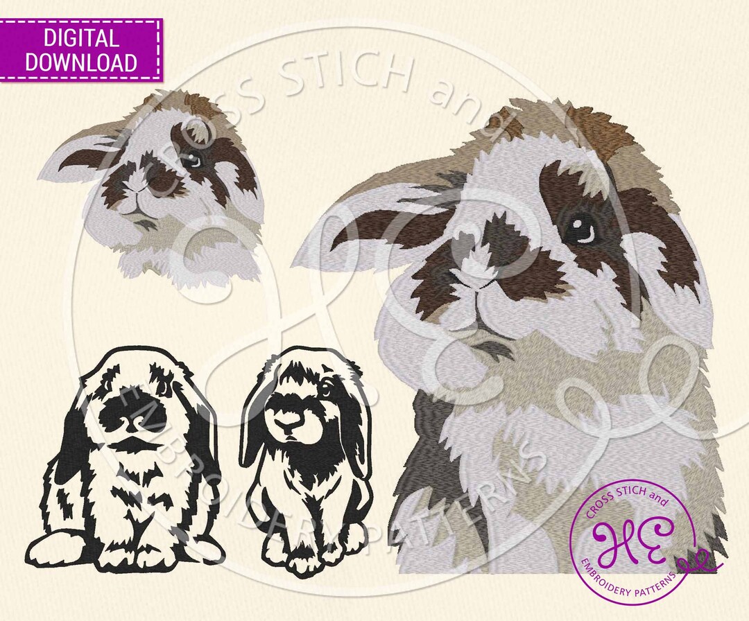Cute Rabbit Embroidery Design, Embroidery Pattern for Machine, Download ...