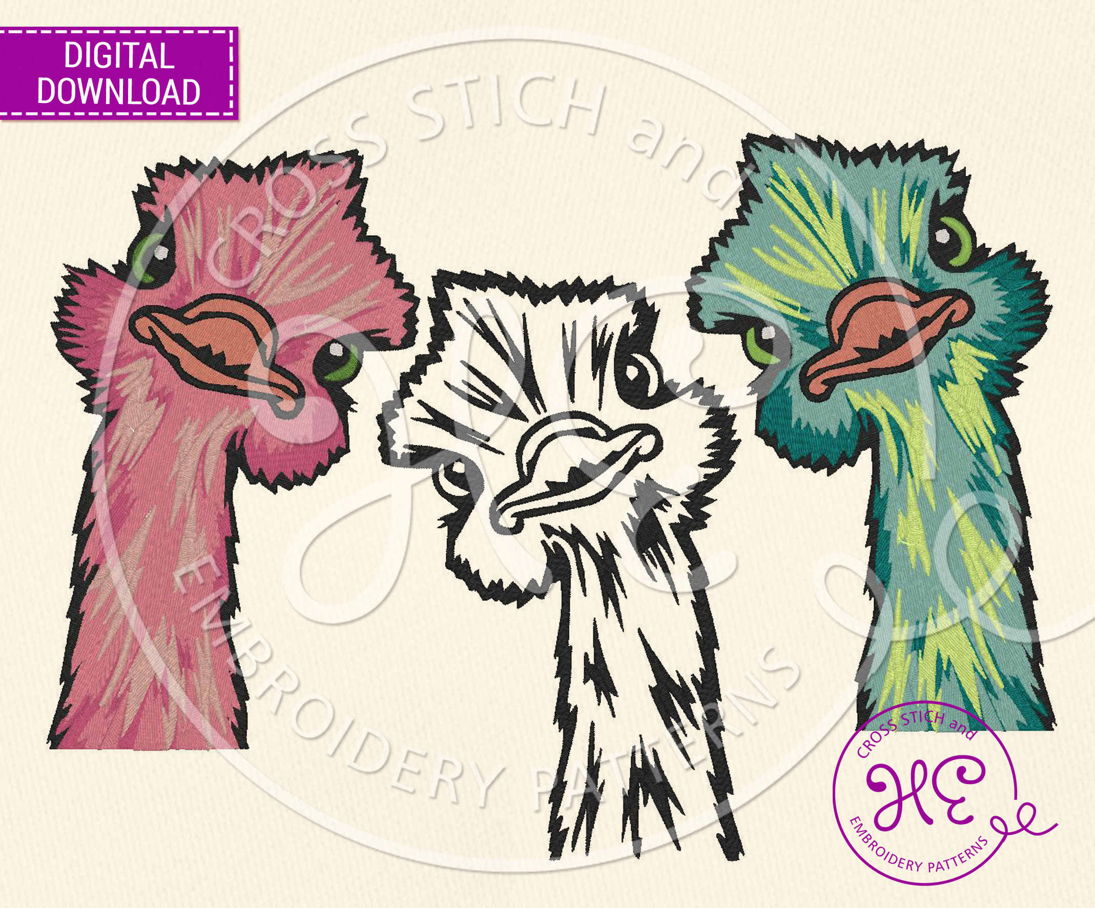 Ostrich Embroidery Design Embroidery Designs for Machine - Etsy