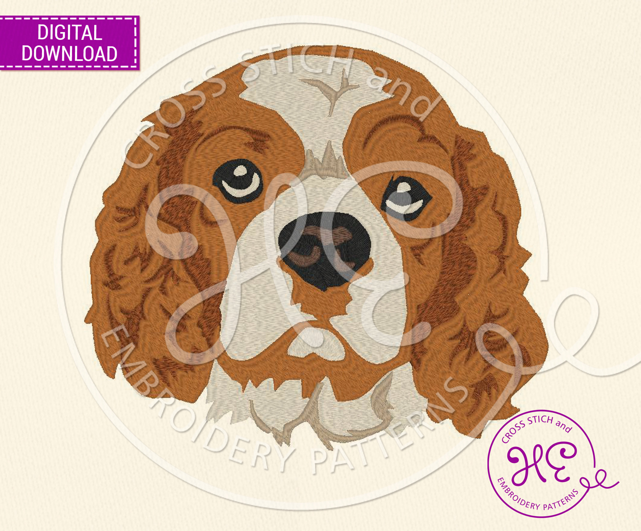 Cavalier King Charles Spaniel Embroidery Designs, Machine Embroidery ...