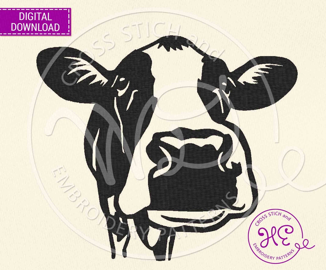 Cow Embroidery Design Pattern for Machine Download Heifer - Etsy