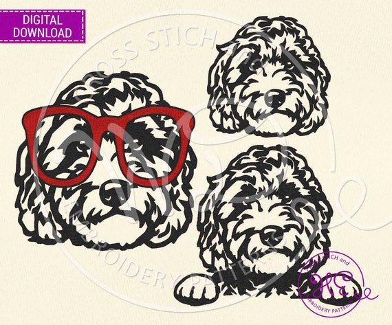 Labradoodle Dog Embroidery Designs Machine Embroidery - Etsy