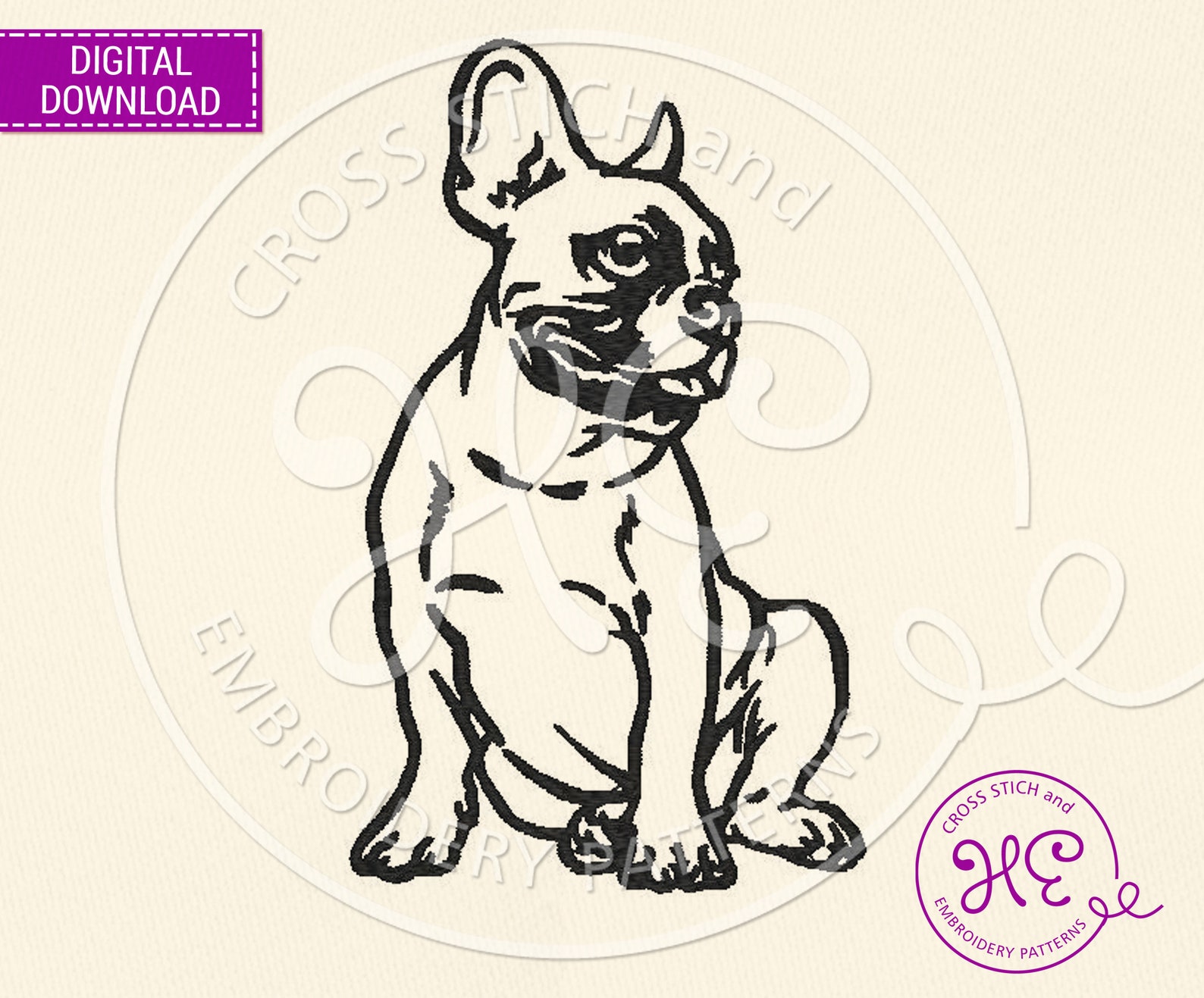 French Bulldog Embroidery Designs for Machine Dog Embroidery | Etsy