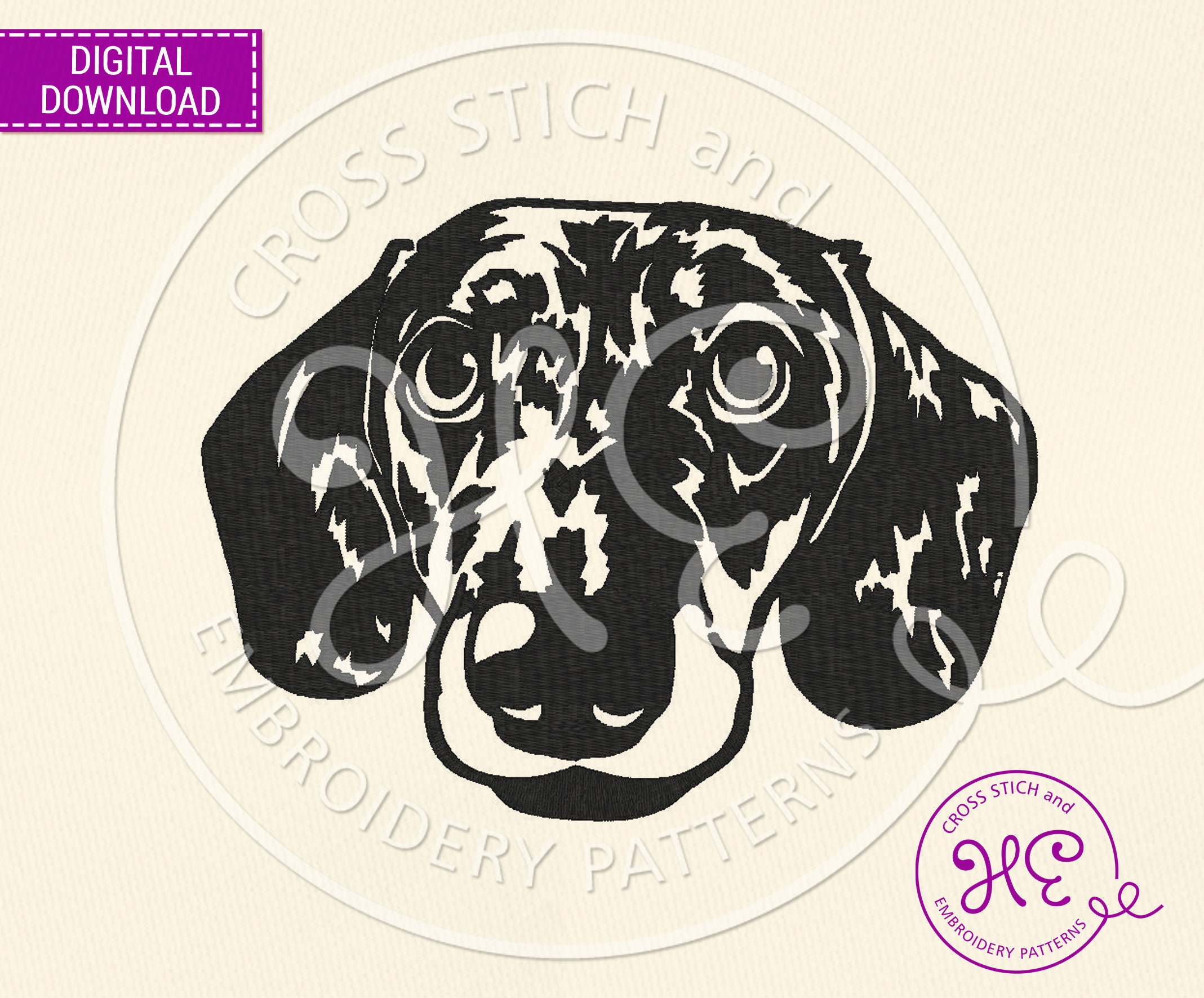 Dachshund Merle Dog Embroidery Designs, Machine Embroidery Pattern ...