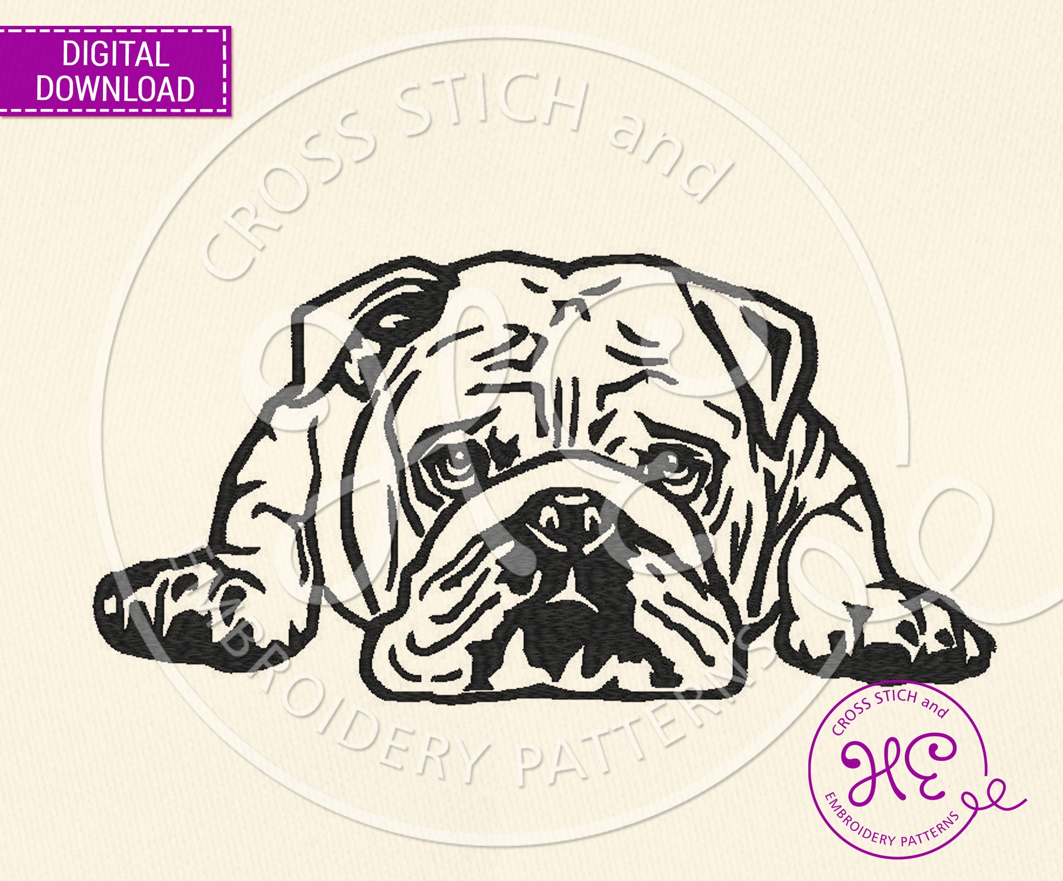 American Bulldog Embroidery Designs, Embroidery Pattern for Machine ...