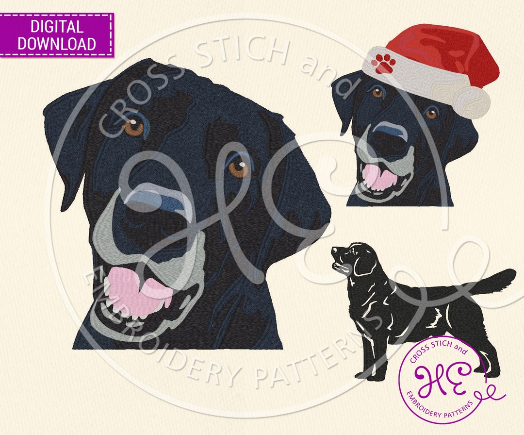 Black Labrador Embroidery Design, Machine Embroidery Pattern, Download ...