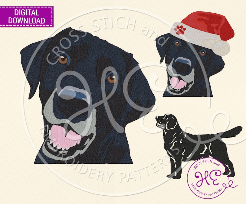 Black Labrador Embroidery Design Machine Embroidery Pattern - Etsy