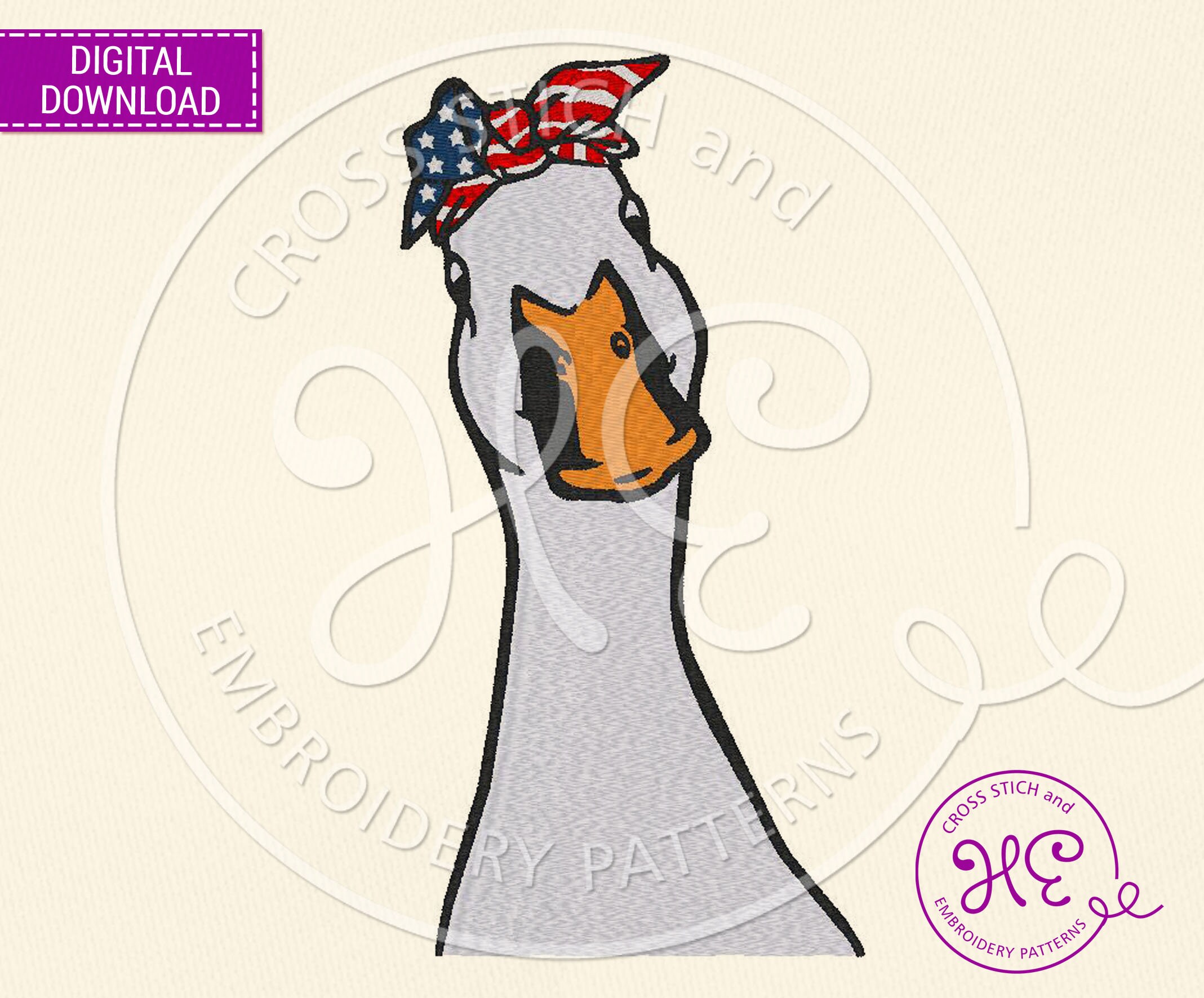 Duck With Bandana Glasses Embroidery Design Embroidery | Etsy