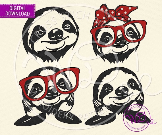 Cute Sloth Embroidery Designs Pattern for Machine Download - Etsy