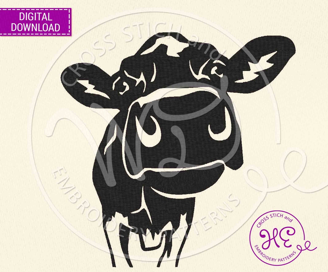 Cow Embroidery Design Pattern for Machine Download Heifer - Etsy