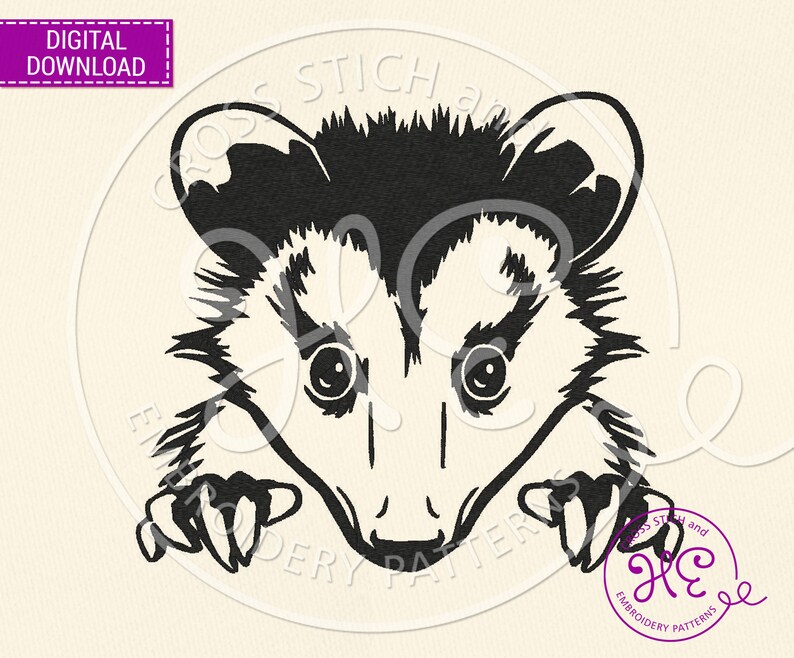 Opossum Embroidery Designs Pattern for Machine Download - Etsy