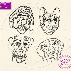 Dog Embroidery Design Bundle, Machine Embroidery Pattern, Instant ...