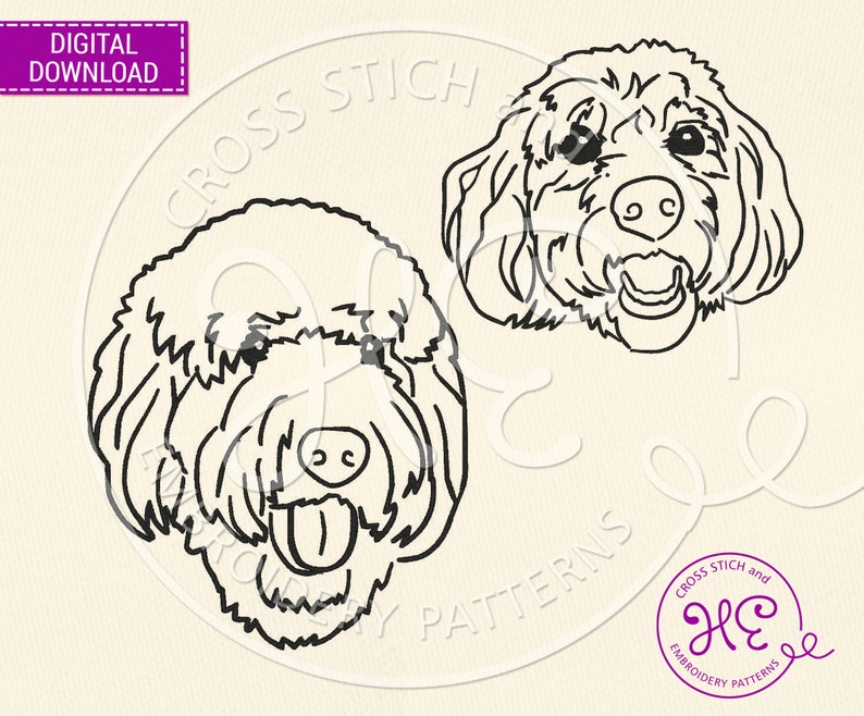 Doodle Dog Outline Sketch Embroidery Designs Embroidery | Etsy