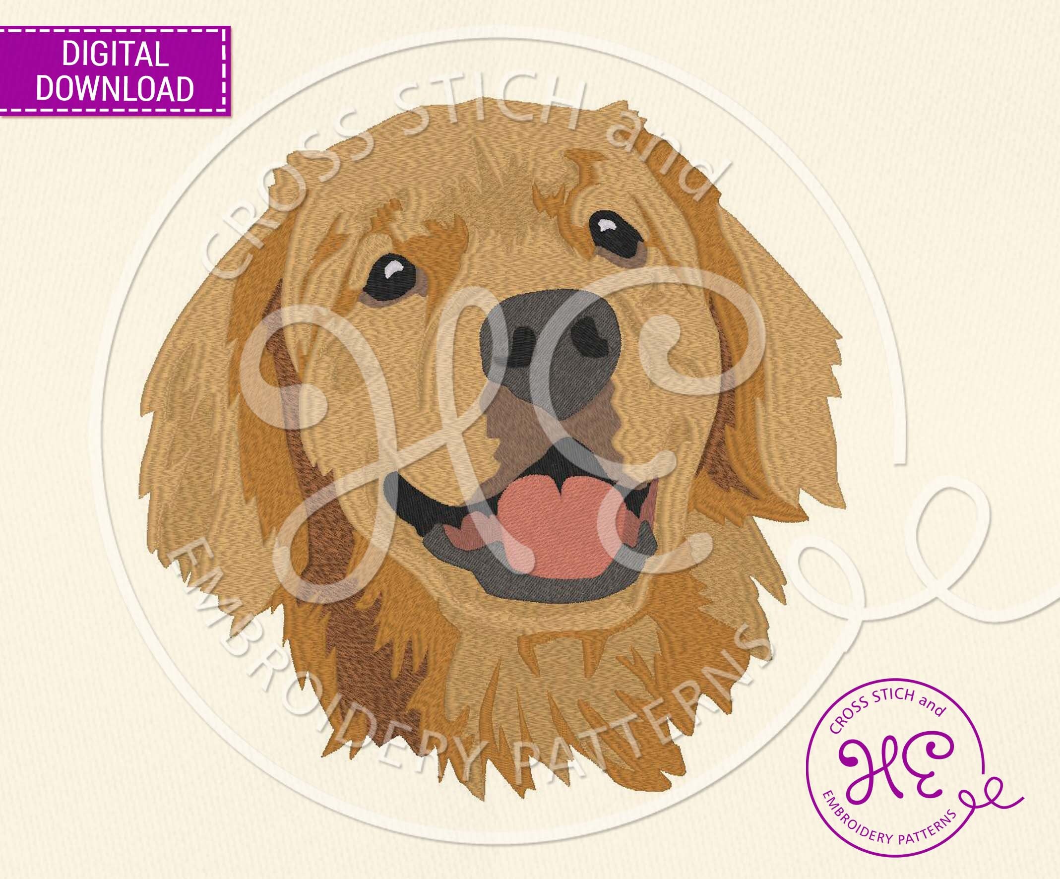 Golden Retriever Dog Embroidery Designs Machine Embroidery - Etsy
