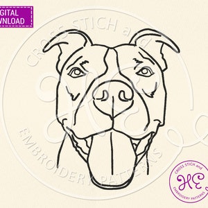 Pit Bull Embroidery Design, Machine Embroidery Pattern, Download ...