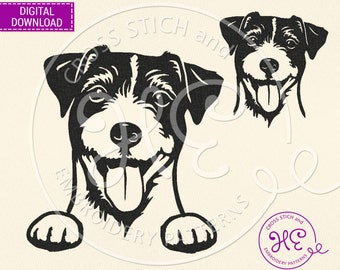 Jack Russell Terrier Embroidery Designs Machine Pes Pattern - Etsy