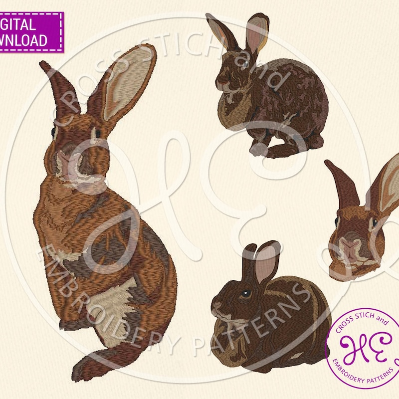 Rabbit Embroidery - Etsy