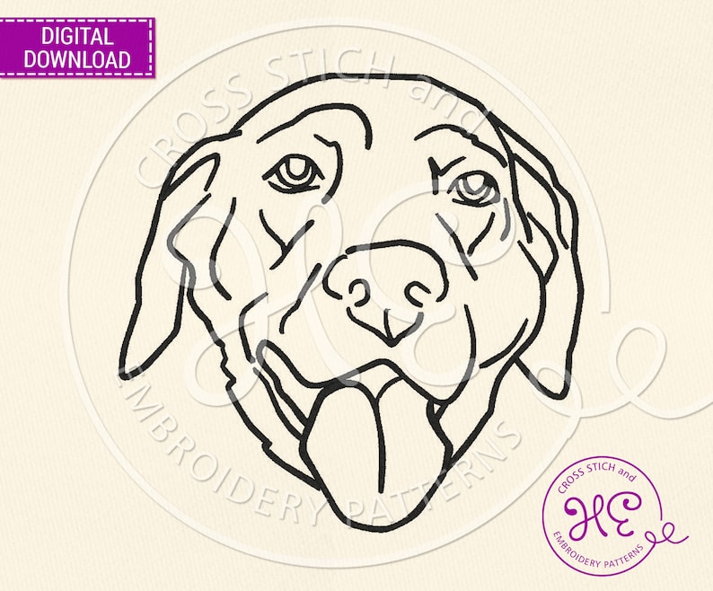 Labrador Dog Outline Embroidery Designs, Embroidery Pattern for Machine ...