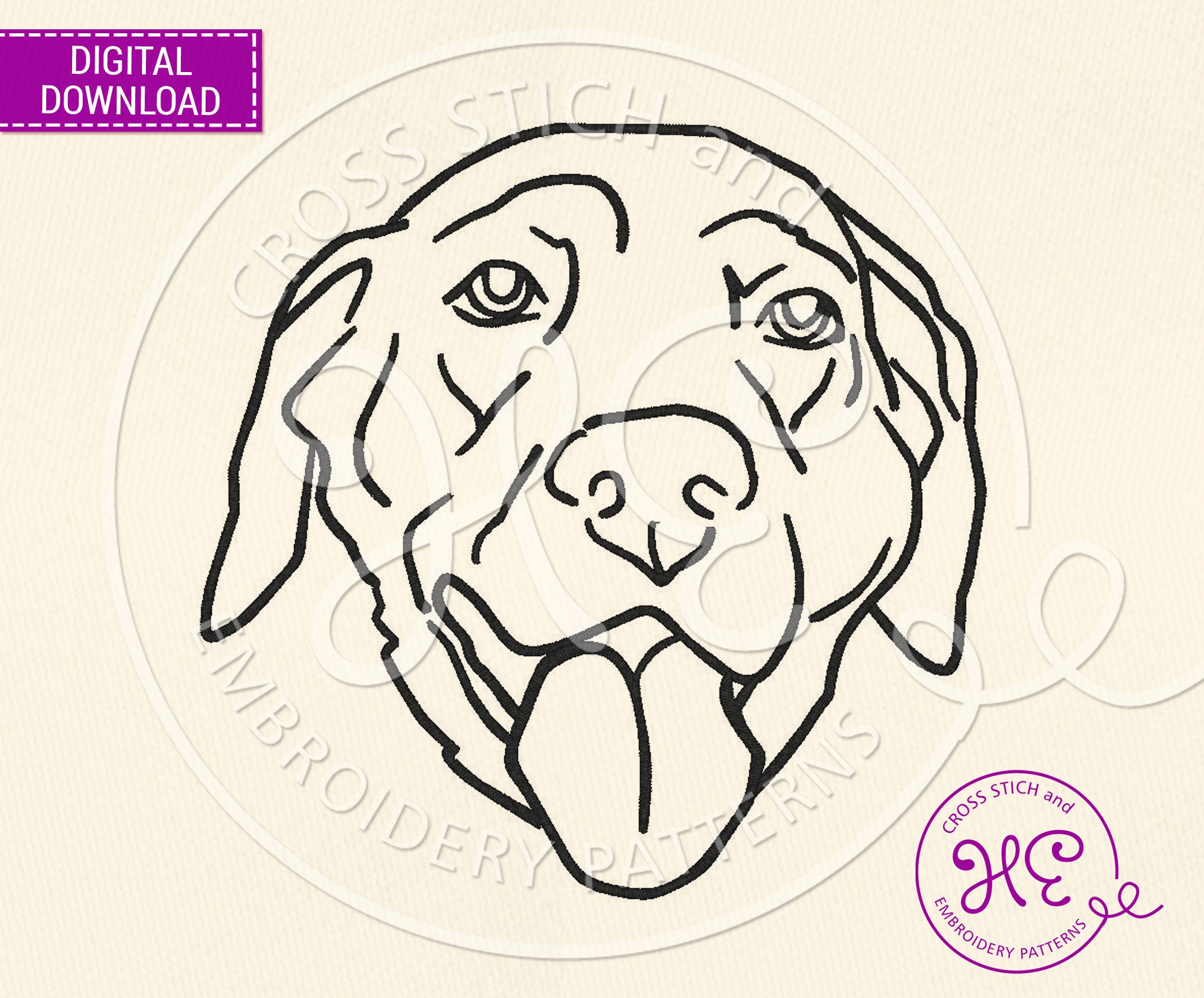 Labrador Dog Outline Embroidery Designs Embroidery Pattern - Etsy