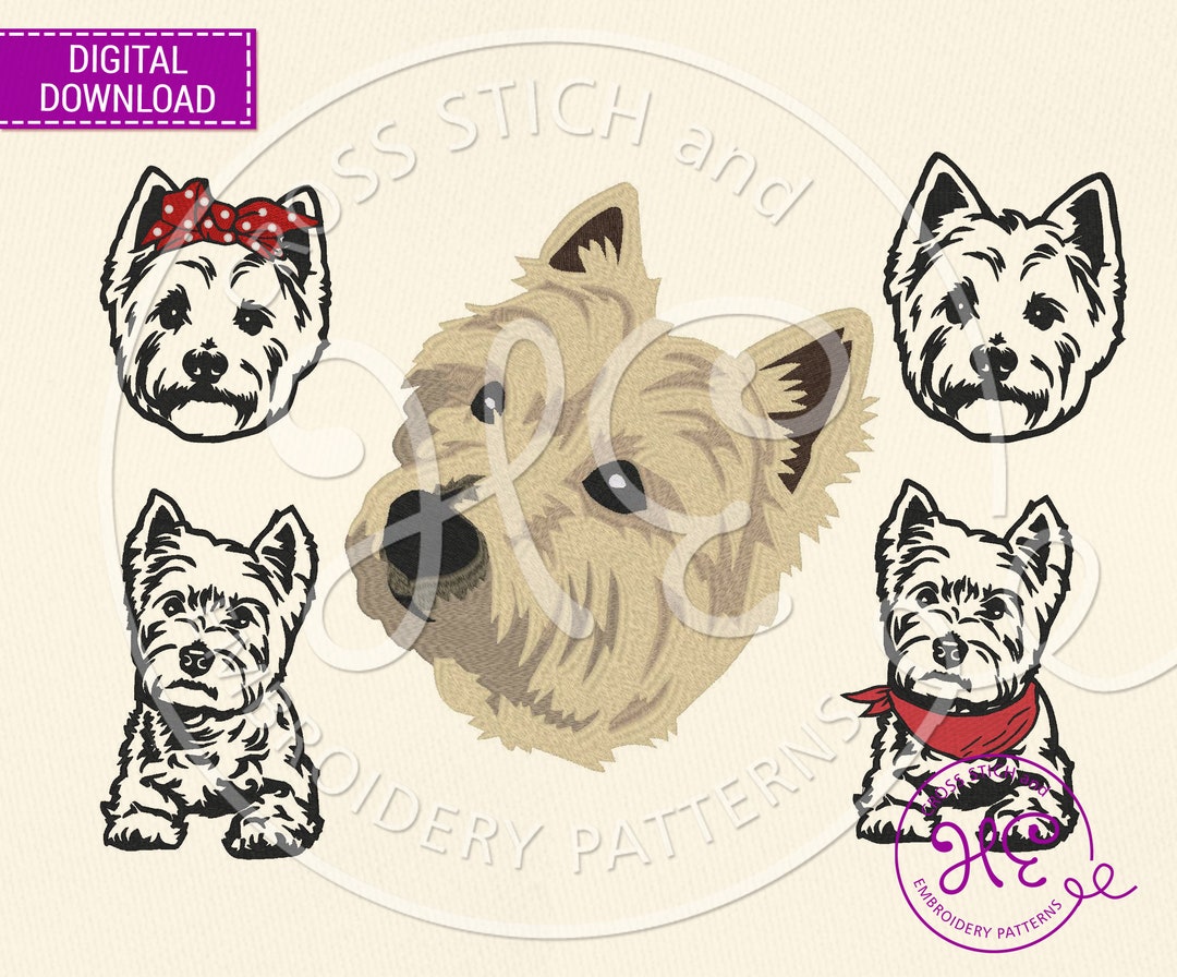 West Highland White Terrier Embroidery Designs, Machine Embroidery ...