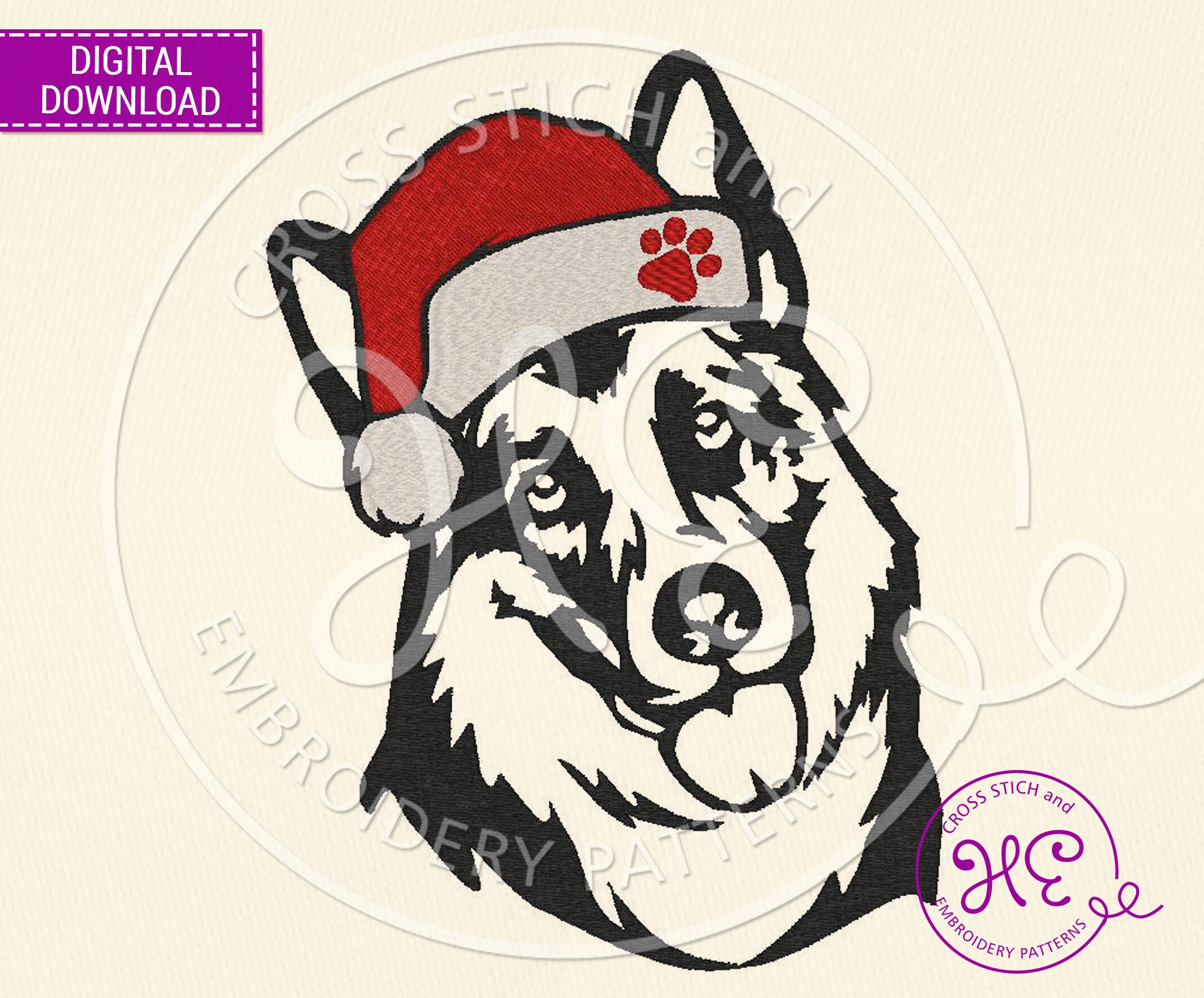 Christmas Dog Embroidery Design Machine Embroidery Pattern | Etsy