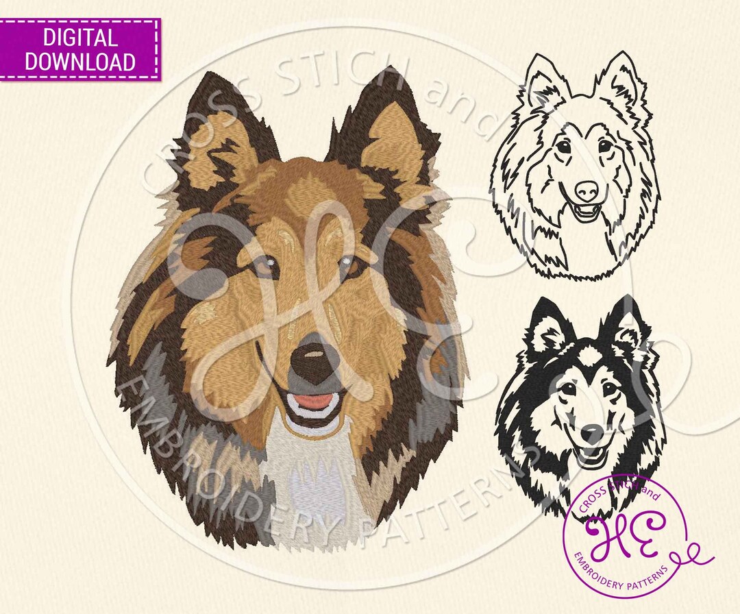 Shetland Sheepdog Embroidery Design, Machine Embroidery Pattern ...